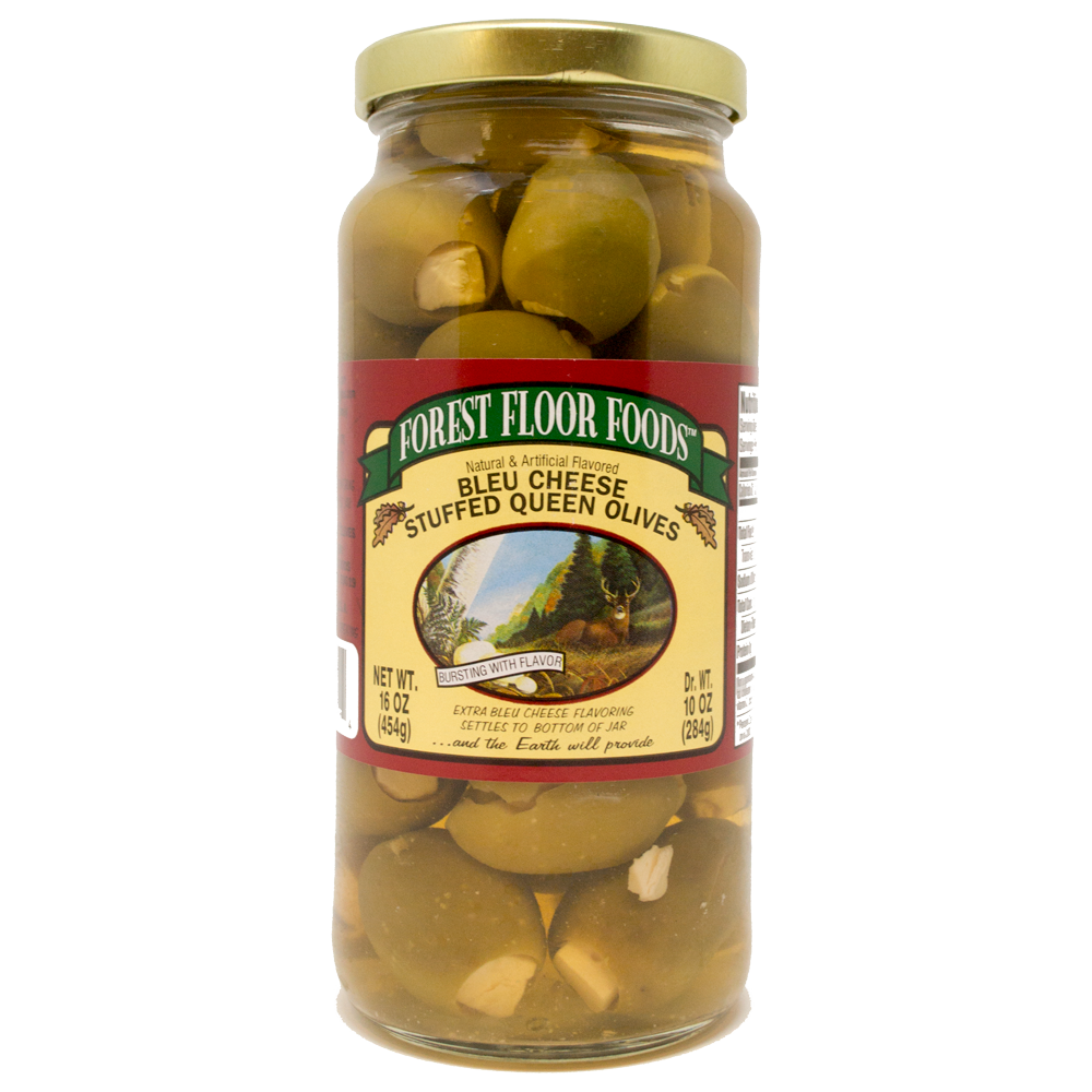 Forest Floor Bleu Cheese Stuffed Queen Olives – Bucky Badger Cheese