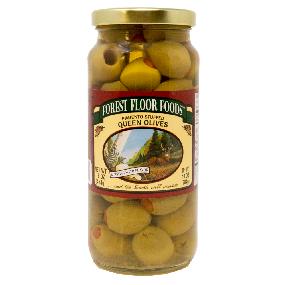 Forest Floor Pimento Stuffed Queen Olives – Bucky Badger Cheese